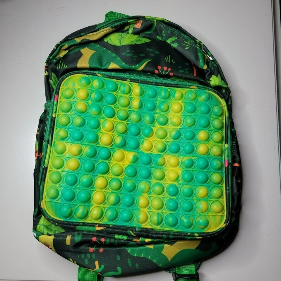 Dinosaur Pop It Backpack Fidget Front Green Boys Kids Small - Backpacks ...