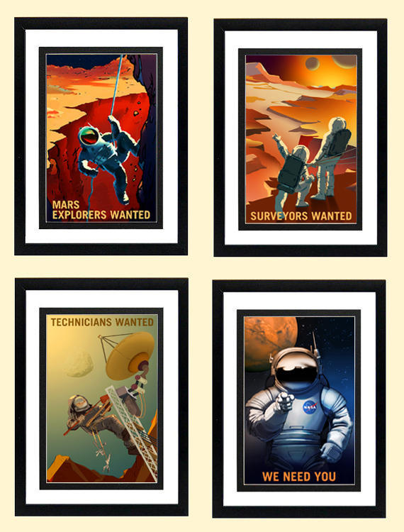 NASA Mars Poster Set Highest Quality Framing & Prints - Art Prints
