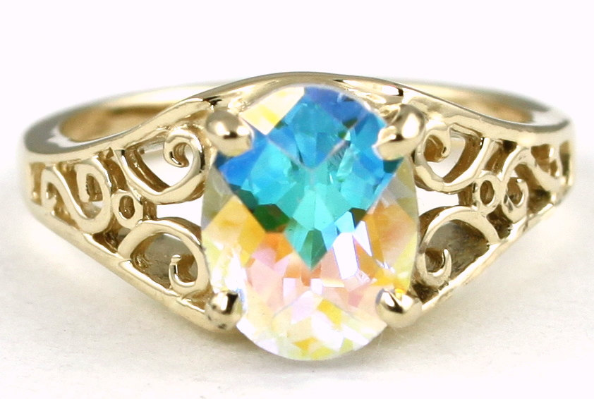 R005, Mercury Mist Topaz, 10KY Gold Ring - Fine Jewelry