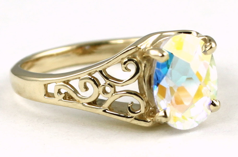 R005, Mercury Mist Topaz, 10KY Gold Ring - Fine Jewelry