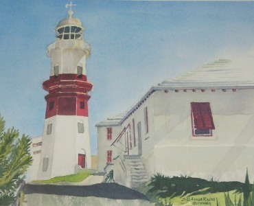JILL AMOS RAINE ST DAVID'S LIGHTHOUSE BERMUDA ART PRINT - Art Prints