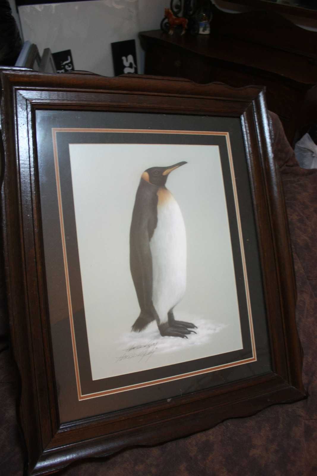 Harold Rigsby Emperor Penguin Signed Print with Frame - Art Prints