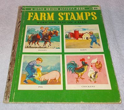 Vintage Little Golden Activity Book Farm Stamps 1957 First Print ...