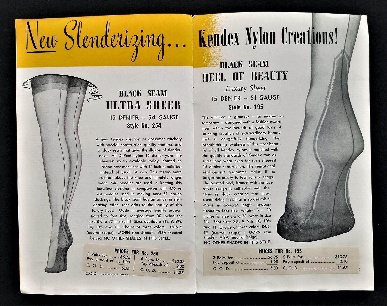 1940s vintage KENDEX HOSIERY UNDERGAMETS CATALOG and FABRIC SAMPLES ...