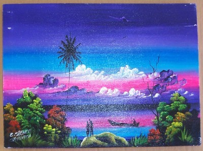 SIGNED ELDON SPENCE JAMAICA CARIBBEAN WEST INDIES ART - Paintings