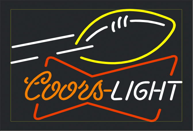 NFL Coors Light Football Neon Sign 18" x 14" - Other Collectible Lighting