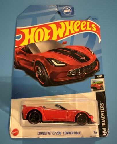 Hot Wheels Red Corvette C7 Z06 Convertible 4/10 Roadsters 34/250 ...