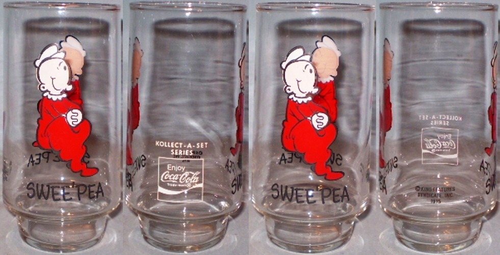 Popeye-Coca~Cola Kollect-A-Set Glass Swee'Pea - Promo Glasses