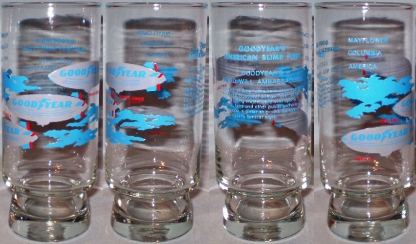 Goodyear's American Blimp Fleet Pedestal Glass - Promo Glasses