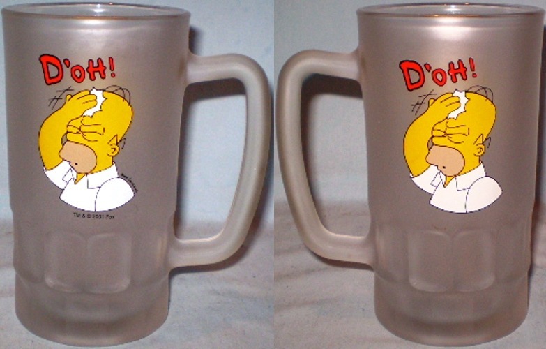 The Simpsons Frosted Glass Mug Homer D'oh! - Promo Glasses