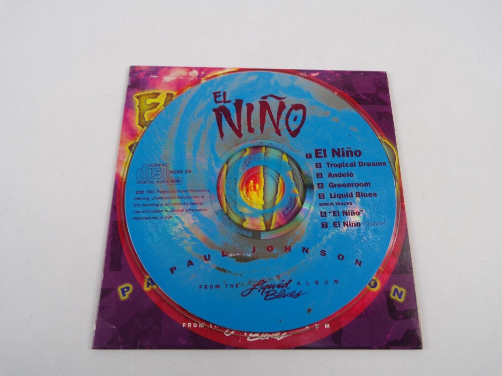 El Nino Paul Johnson El Nino Andele El Nino Liquid Blues Greenroom CD ...