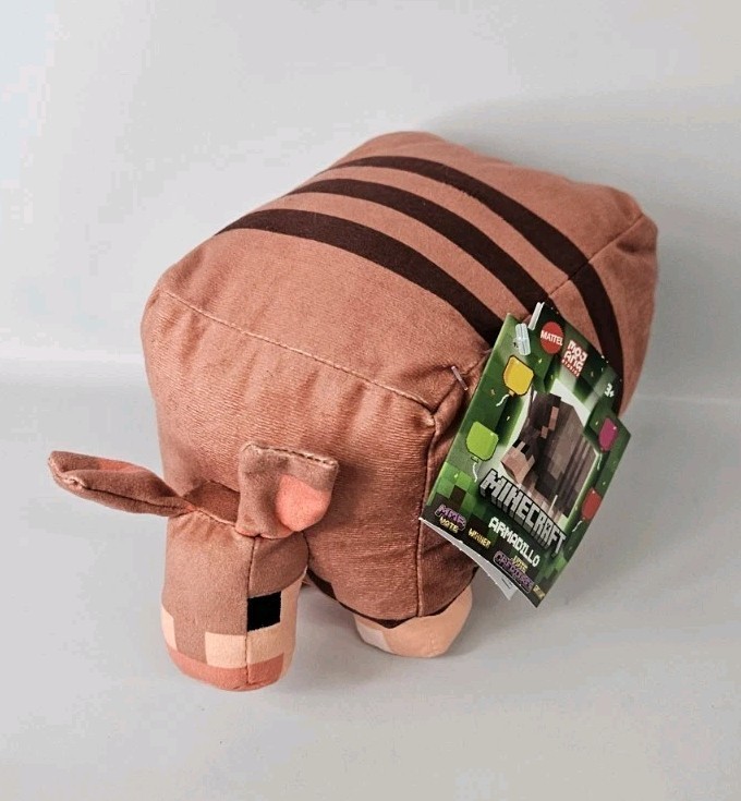 Mattel Minecraft Armadillo Plush Mob Video Game Stuffed Animal New! - Other
