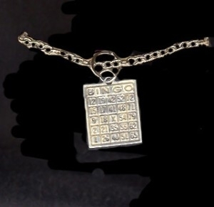 BINGO CARD PENDANT NECKLACE-Retirement Gag Gift Game Jewelry-SS ...
