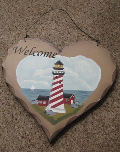 HP16 - Welcome Lighthouse wood Heart - Other