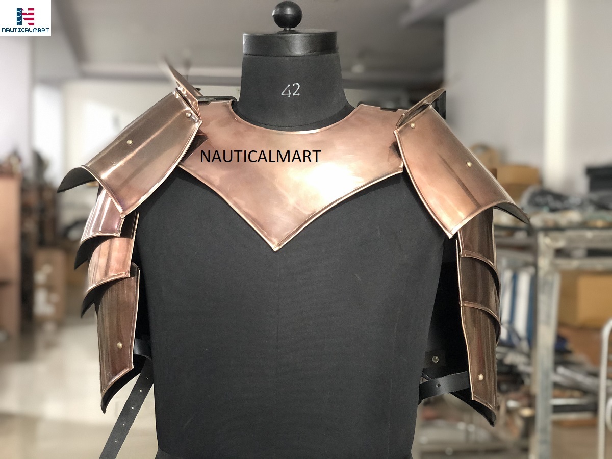 NauticalMart Medieval Armor Gorget Set with Pauldrons Shoulder SCA LARP ...