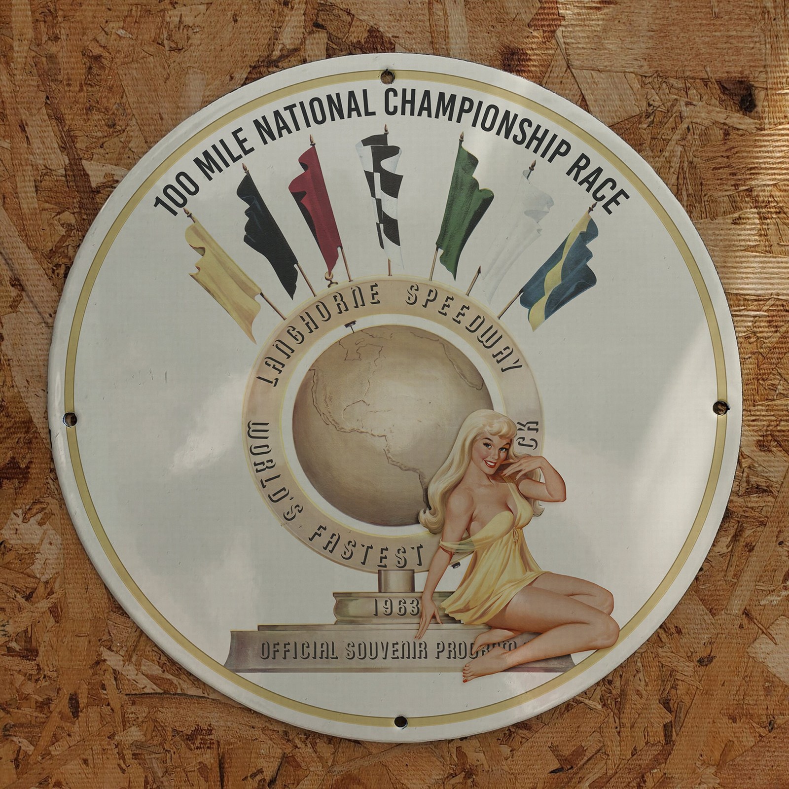 Vintage 1963 Langhorne Speedway National Championship Race Porcelain ...