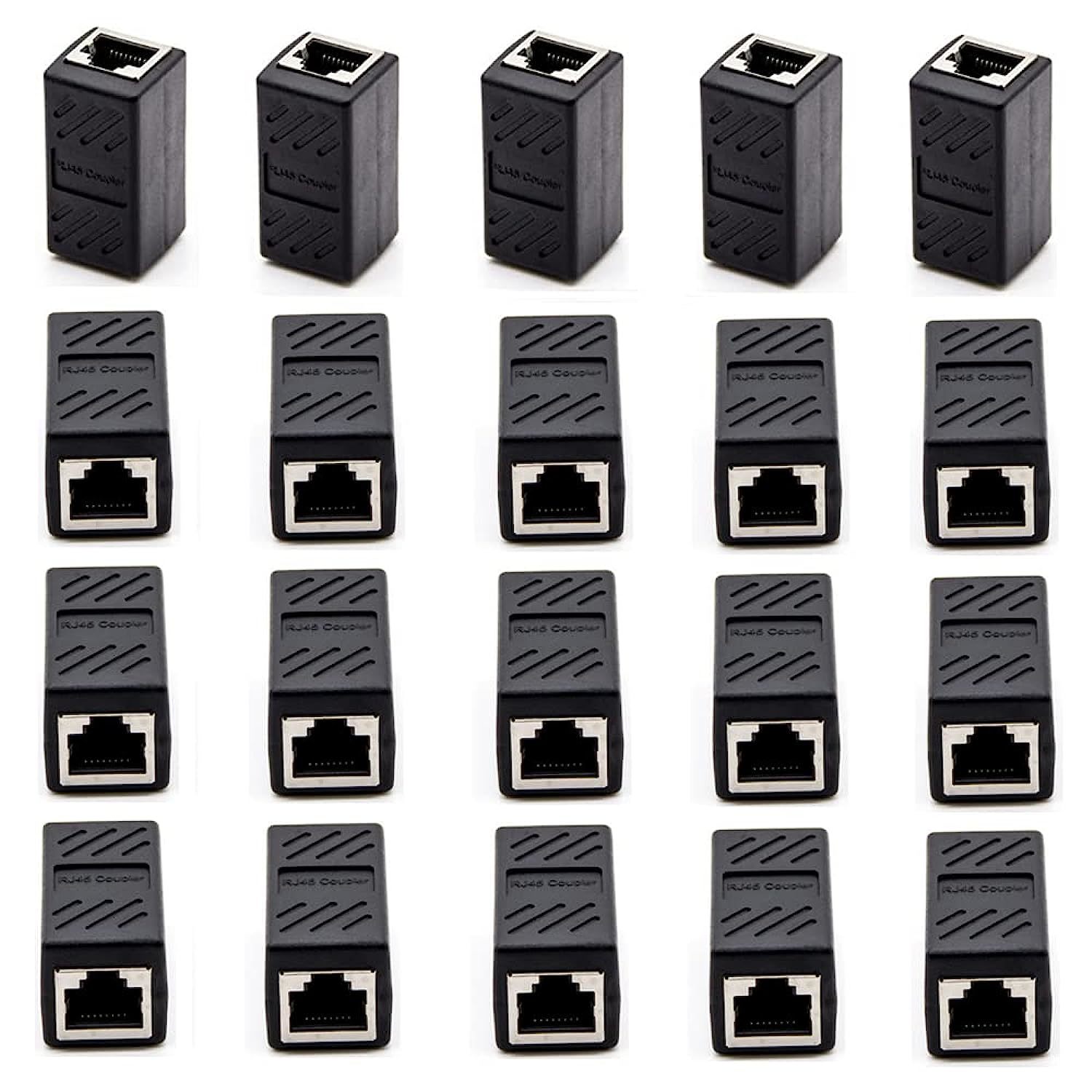 Rj45 Couplers (20 Pack), In Line Coupler Cat5 Cat5E Cat6 Cat7 Ethernet ...