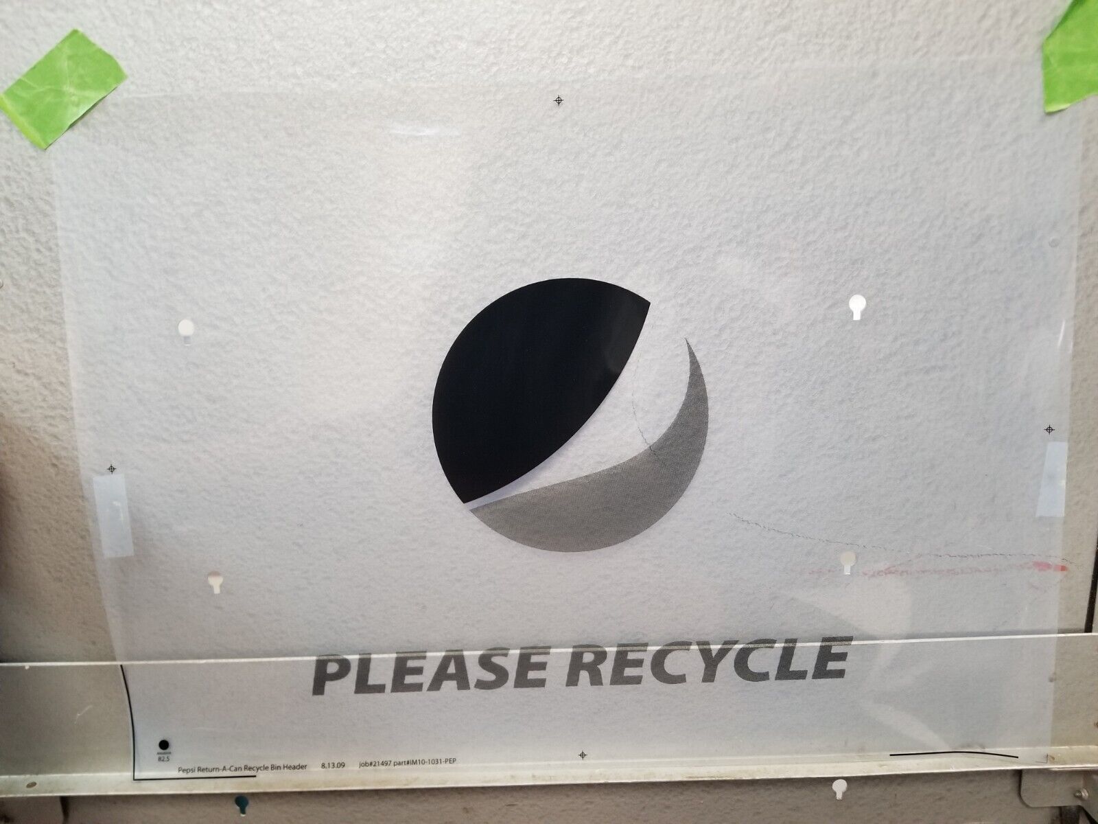 Pepsi Please Recycle Logo Ball Preproduction Advertising Art Work Black ...