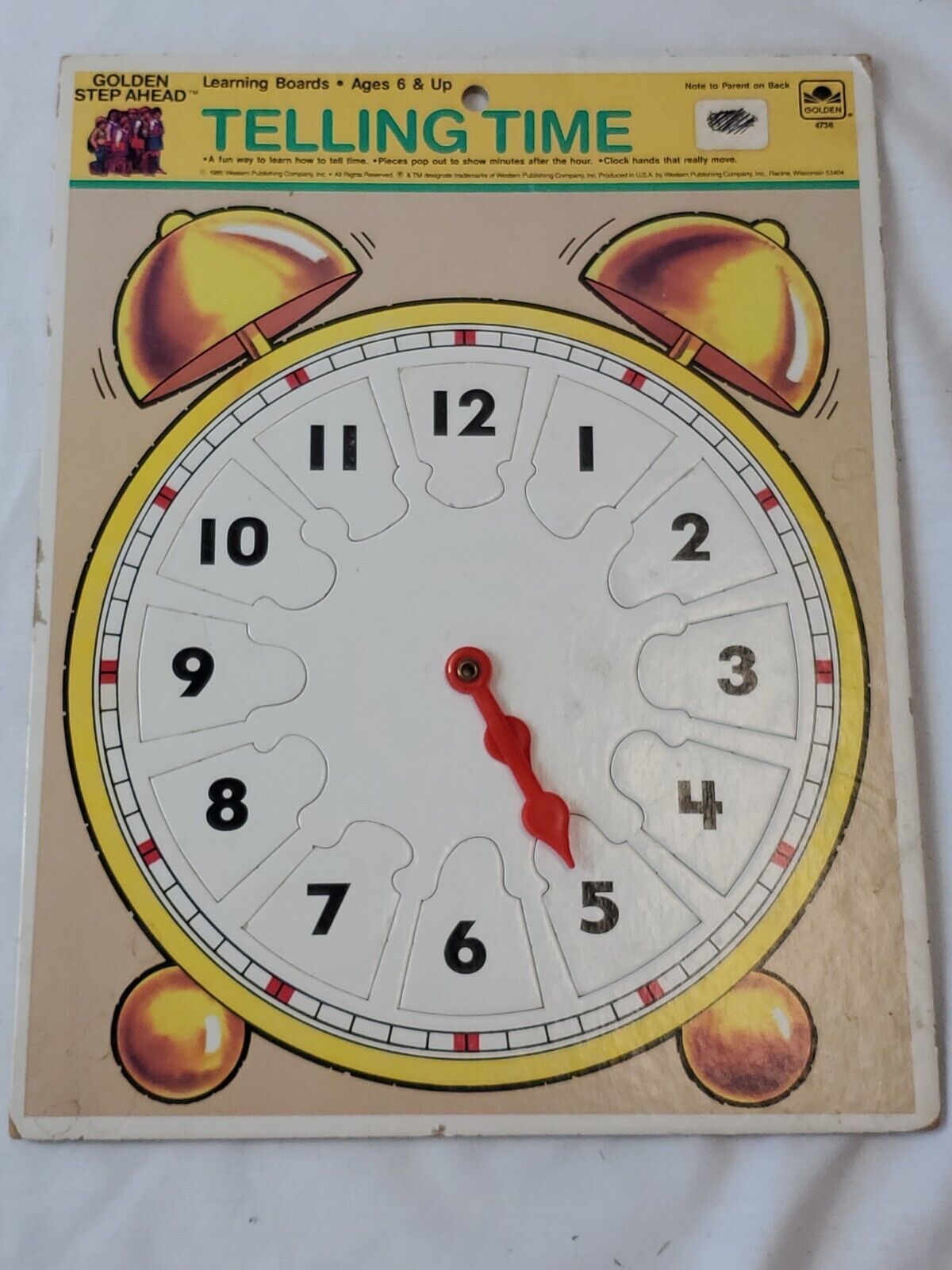 VINTAGE 1985 Western Telling Time Clock Frame Tray Puzzle - Tray