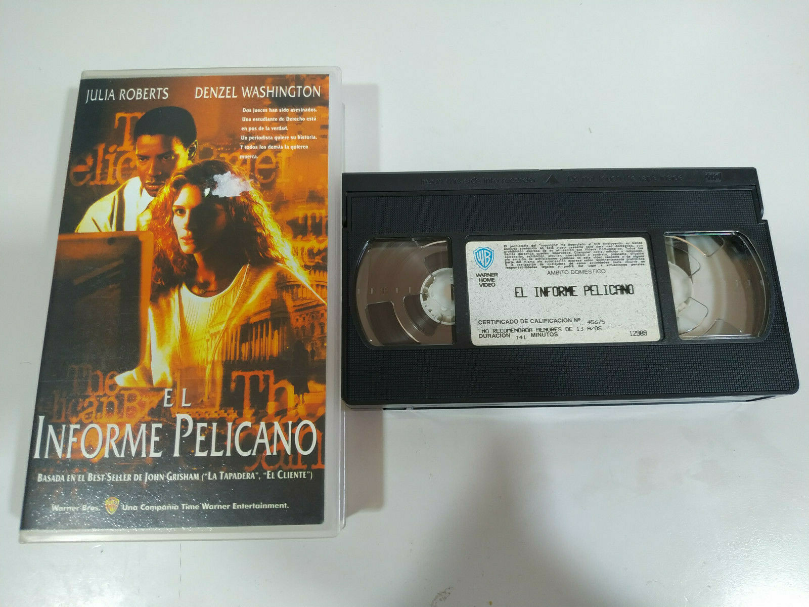 El Report Pelican Julia Roberts Denzel Washington VHS Tape Spanish - 3T ...
