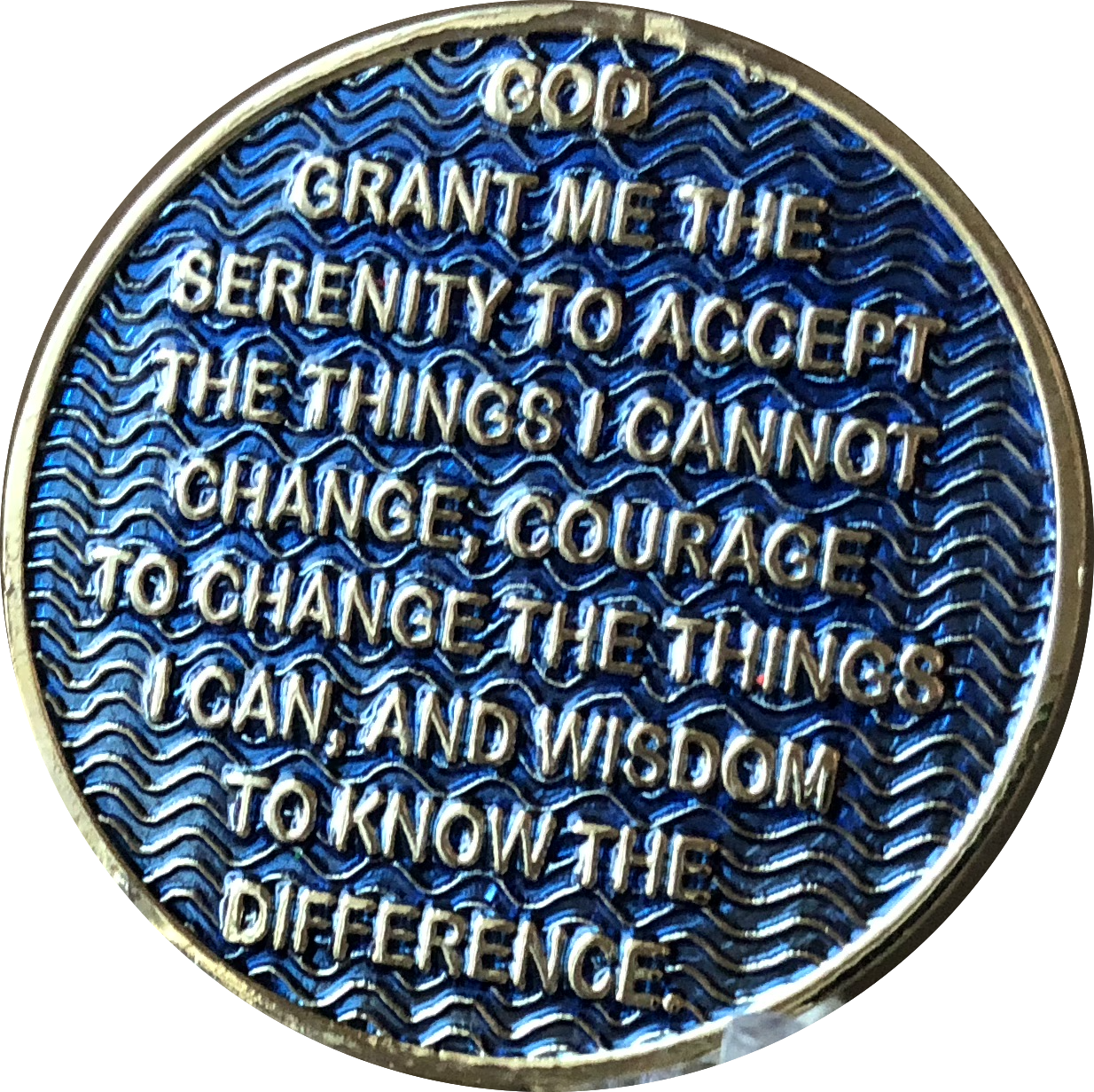 20 Year AA Medallion Reflex Dusty Blue Gold Plated Sobriety Chip Coin ...