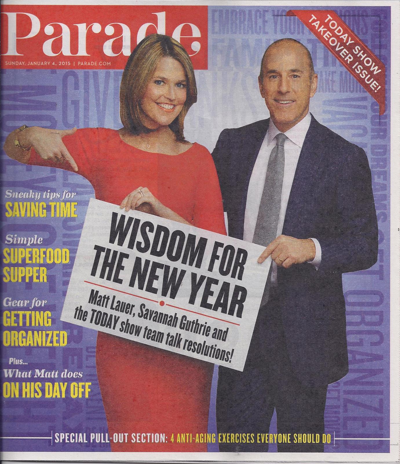 MATT LAUER, SAVANNAH GUTHRIE @ PARADE Las Vegas Magazine JAN 2015 ...