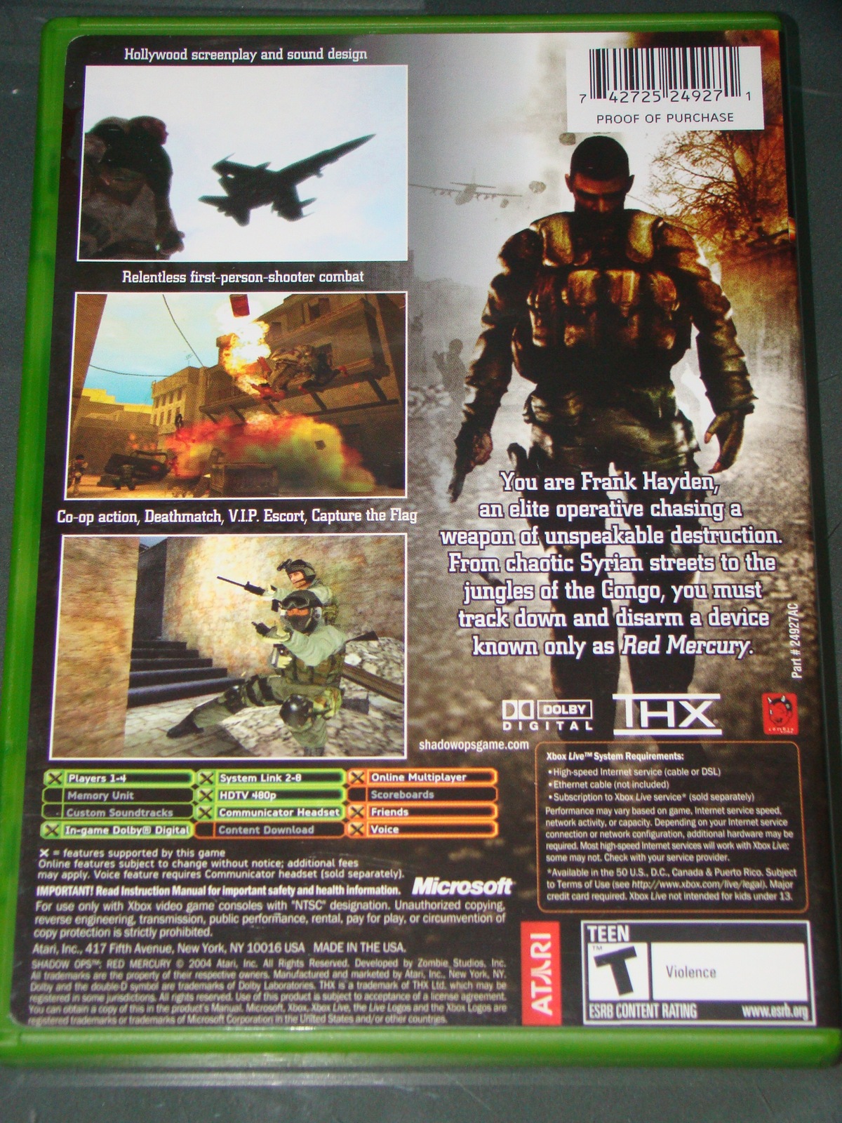XBOX - SHADOW OPS RED MERCURY (Complete with Manual) - Video Games