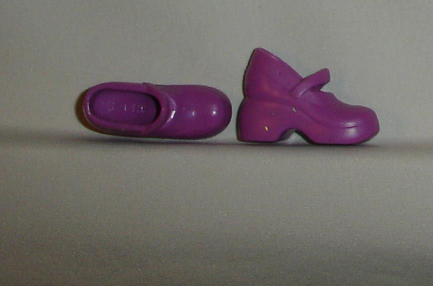 Barbie doll purple platform shoes with straps for high heel feet ...