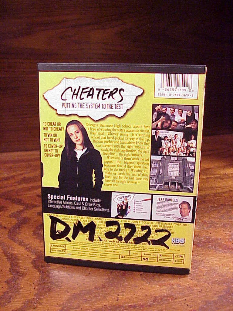 Cheaters HBO Film DVD with Jeff Bridges and Jena Malone, 2000, used ...