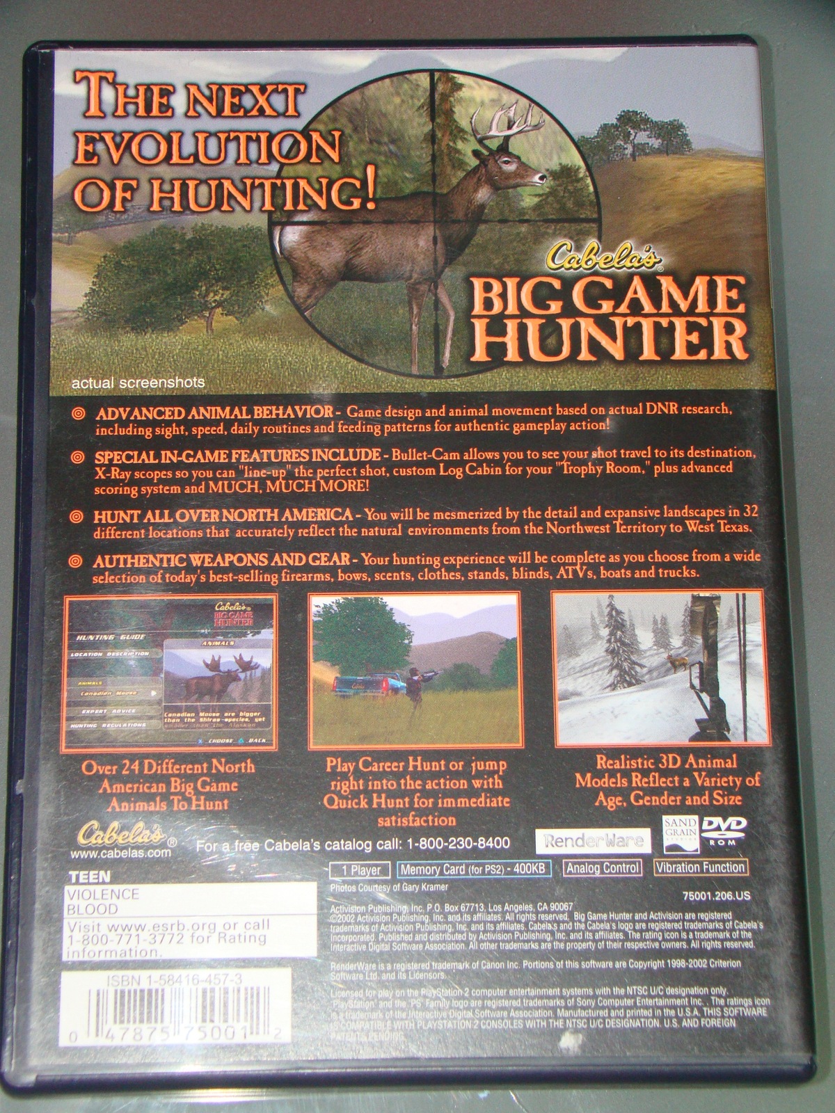 Playstation 2 - Cabela's BIG GAME HUNTER (Complete with Instructions ...