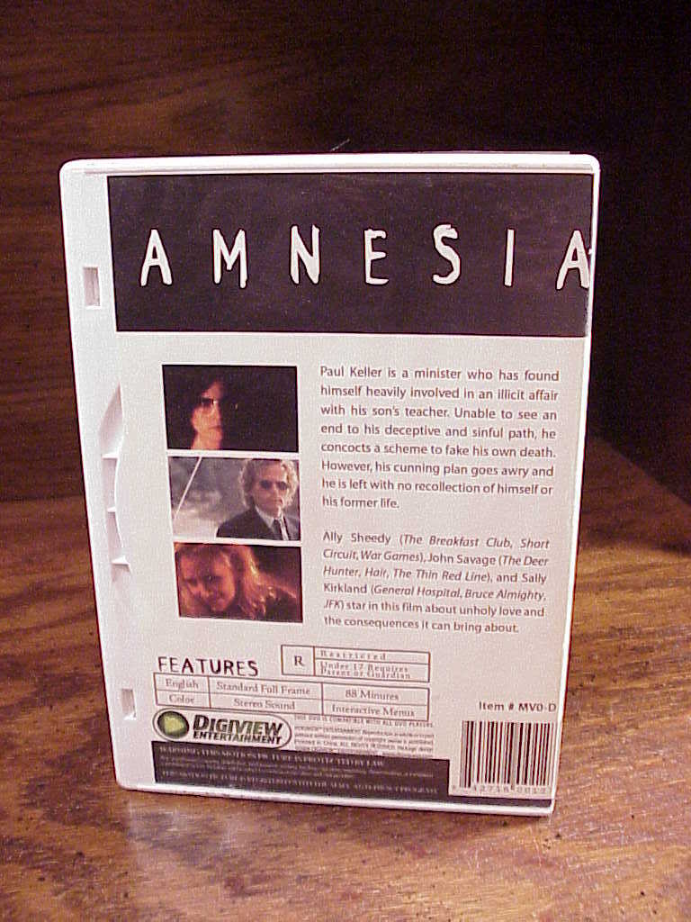 Amnesia Movie DVD, 1997, with Ally Sheedy and 50 similar items