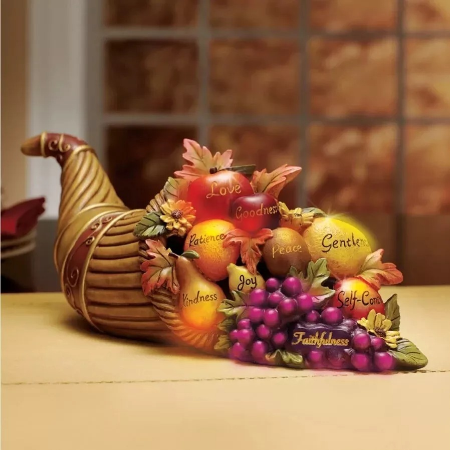 Cornucopia LED Lighted Color Changing Thanksgiving Table Centerpiece ...
