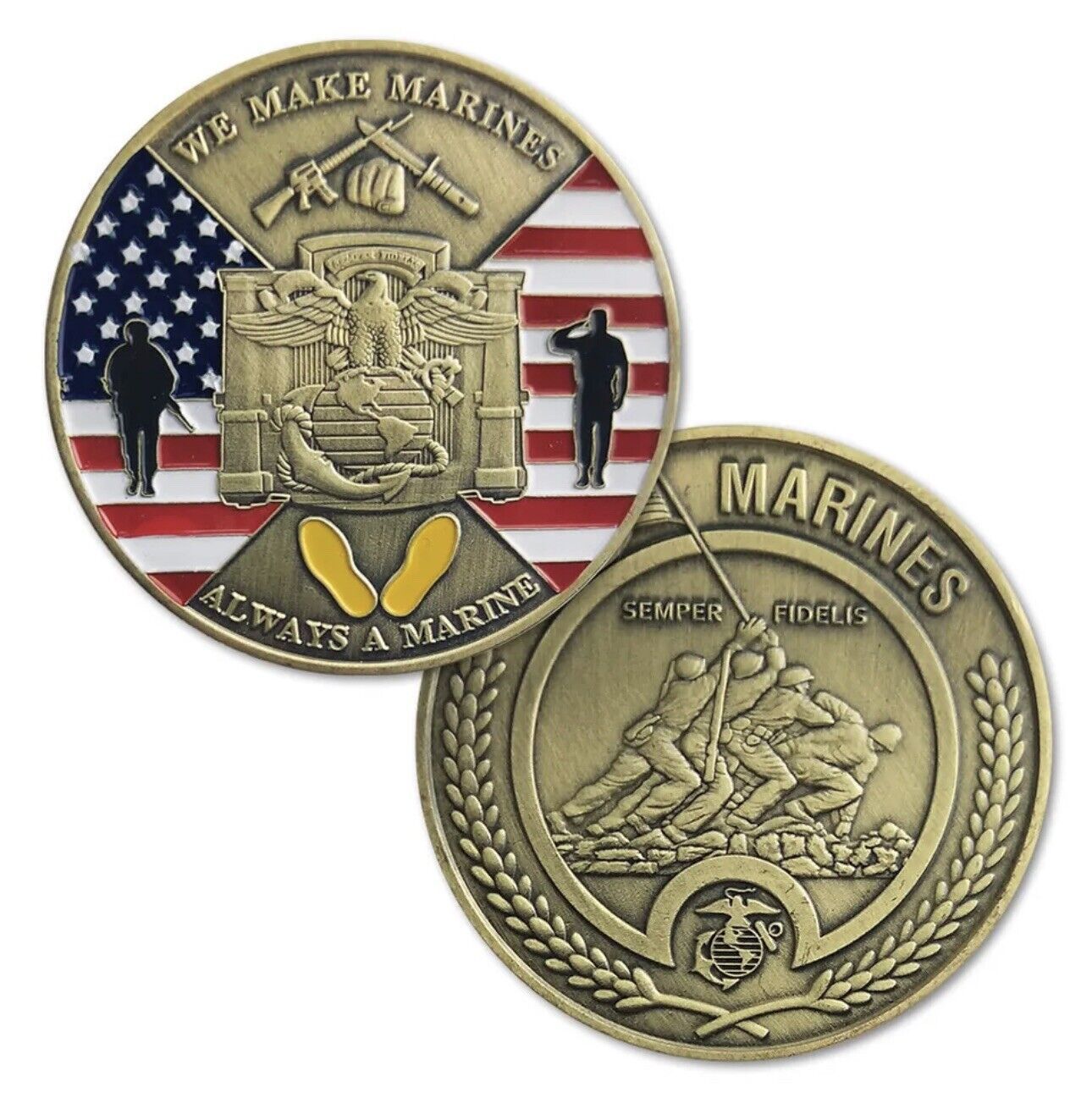 Marine Challenge Coin USMC Battle of Iwo Jima Commemorative Coin Semper ...