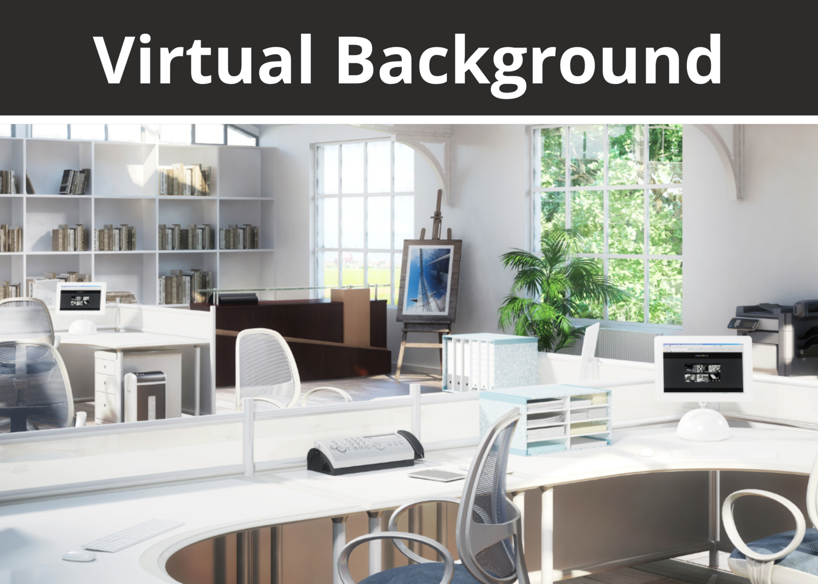Modern Library | Backdrop | Zoom Virtual Backgrounds | Office ...