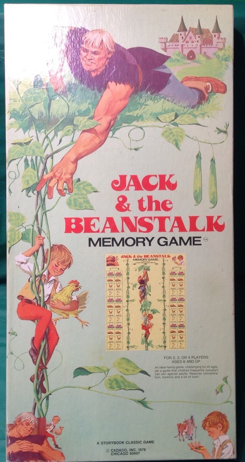 Jack and the Beanstalk Memory Game - Vintage 1976 Cadaco - Cute Game ...
