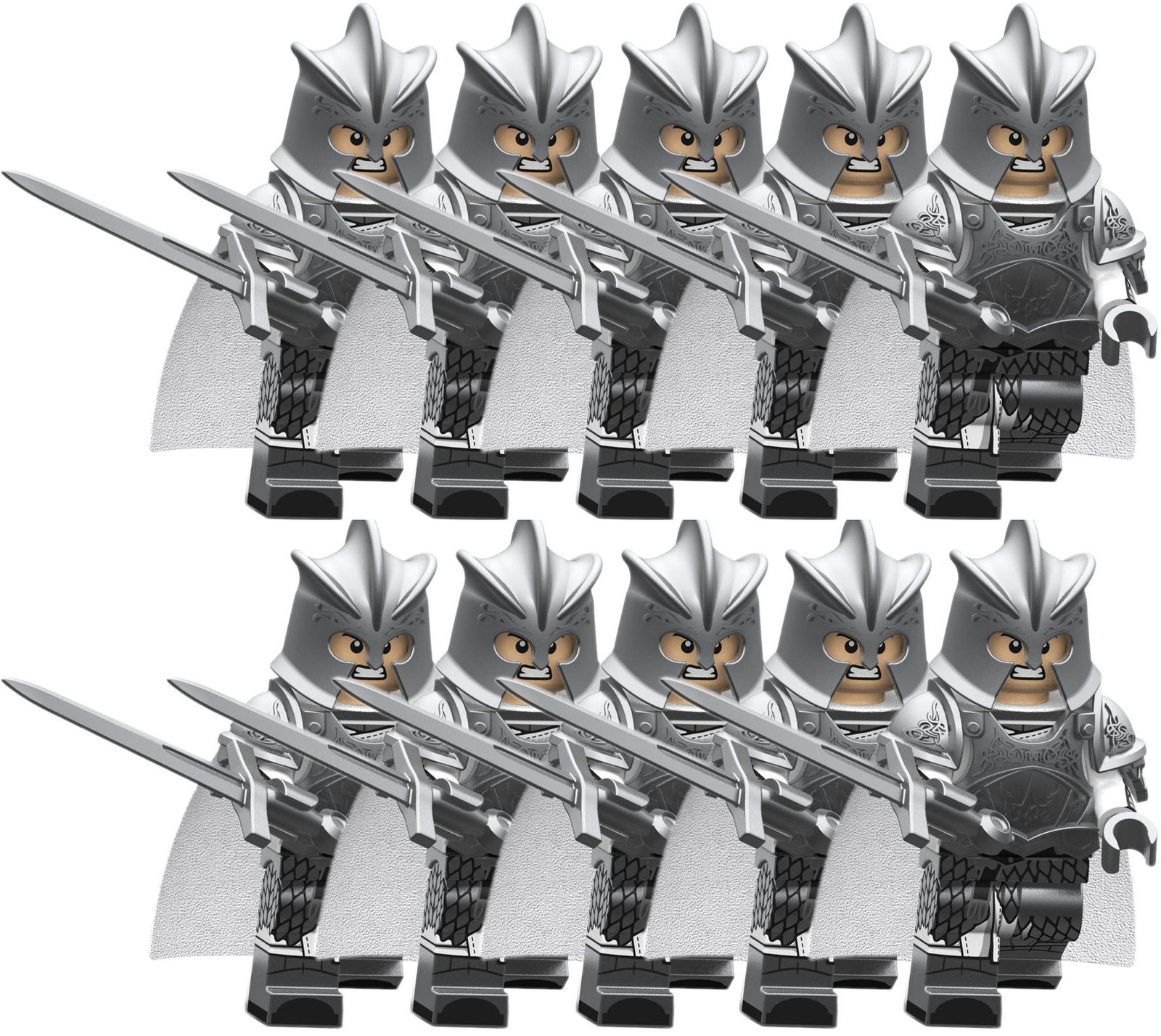 10 Kingsguard Knights D with Sliver Armor Game of Thrones Custom ...