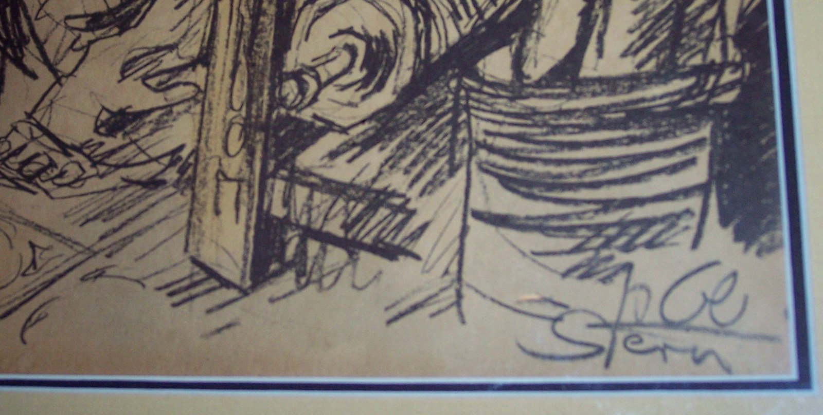 1977 SIGNED YOSSI STERN WATERCOLOR PAINTING & SKETCH ART JUDAICA JEWISH ...