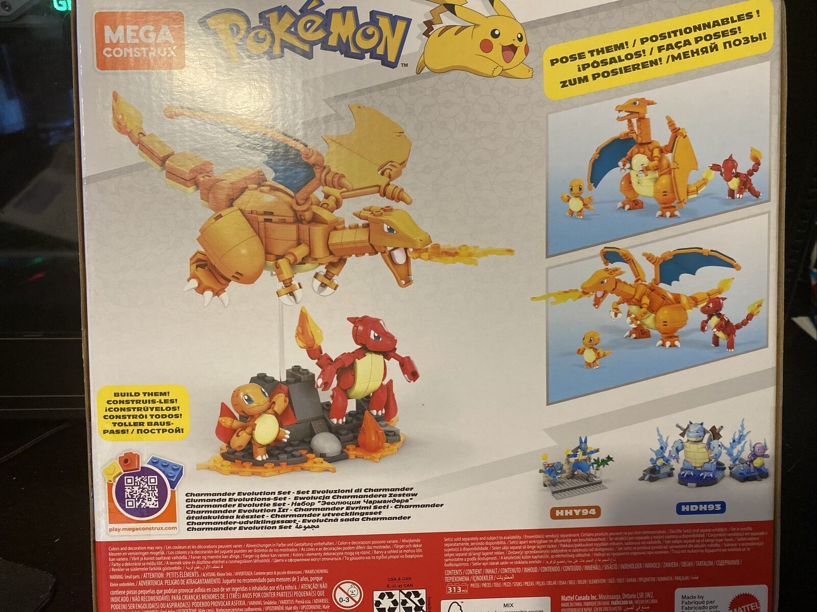 Mega Construx Charmander Evolution Set, Charmeleon, Charizard, BRAND ...