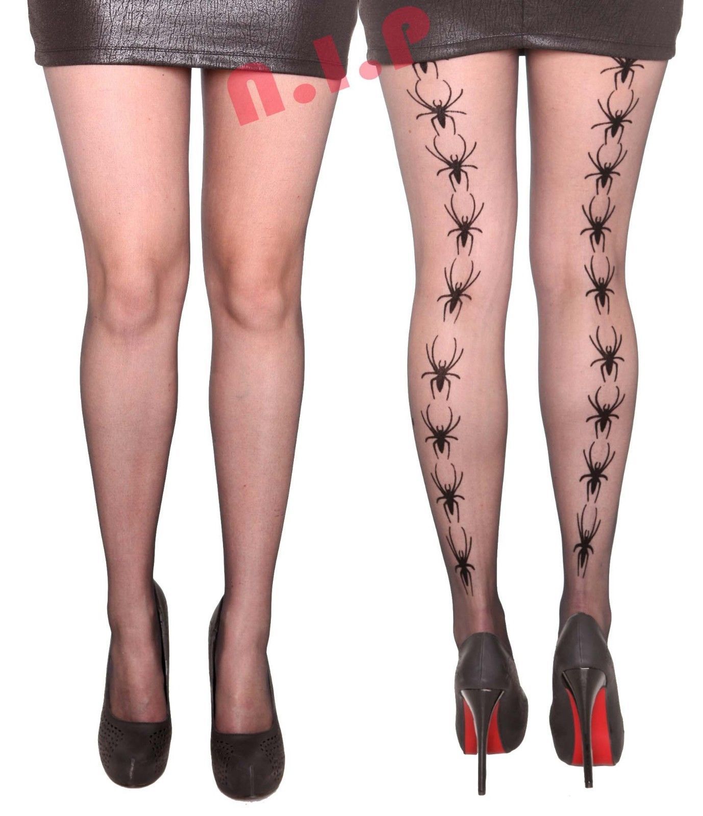 Halloween Visual Kei Black Sheer Spiders Goth Pantyhose Tights Punk ...