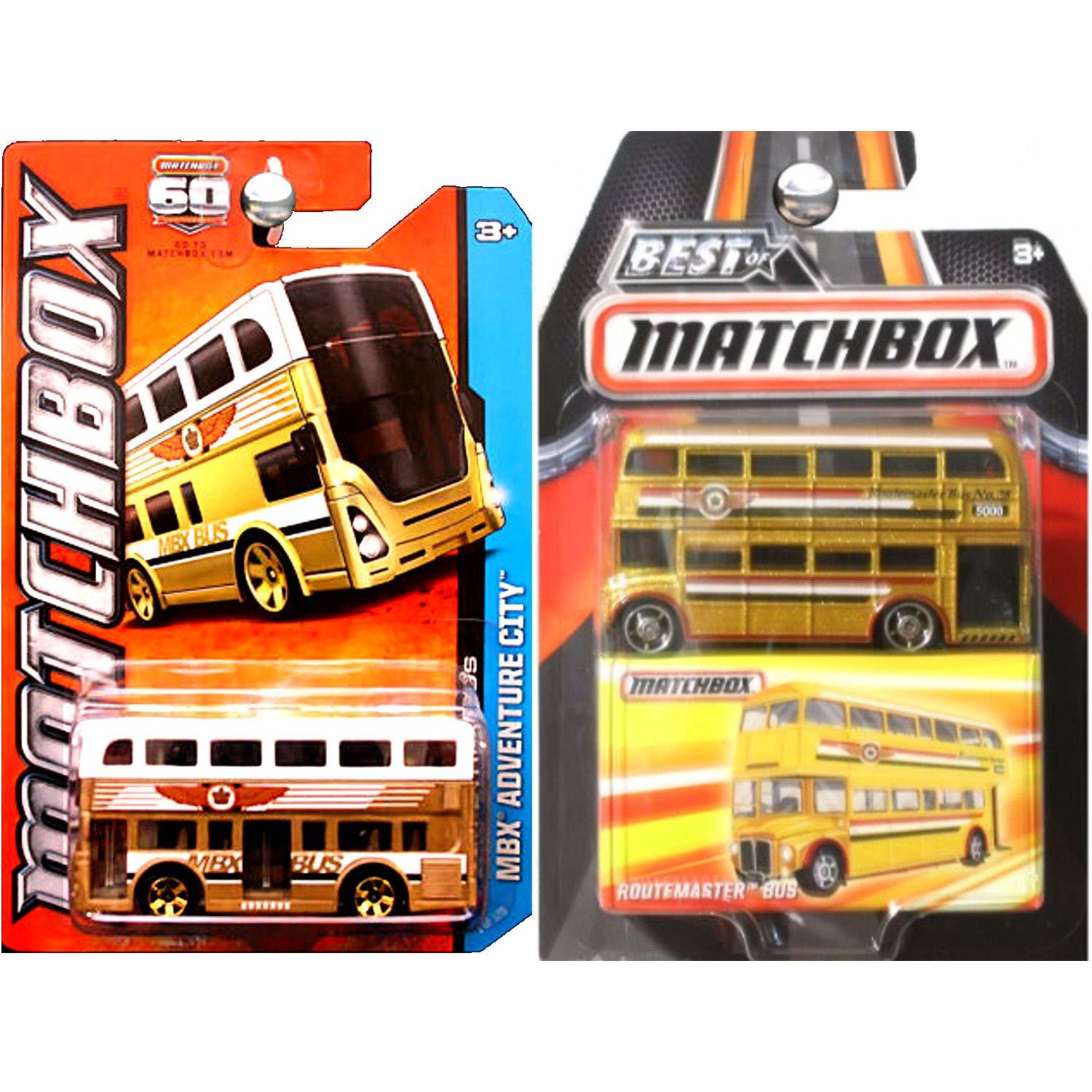 Matchbox Two Story Bus and Routemaster British London City Bus in Gold ...