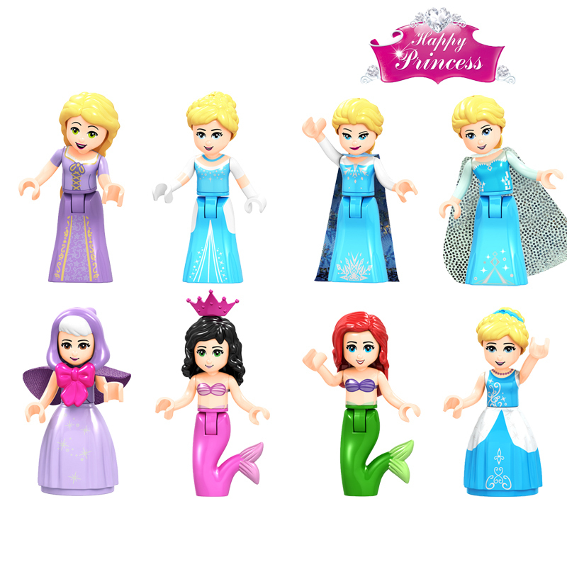 8Pcs/set Princess Girl Friends Alana Ariel Cinderella Godmother ...