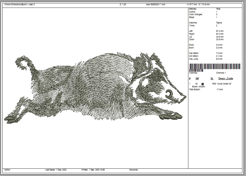 Wild boar Embroidery Machine Embroidery Design, Instant Download ...