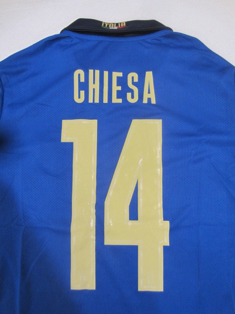 Federico Chiesa Italy 20/21 Euro Final Stadium Blue Home Soccer Jersey 2020-2021 - Soccer-European