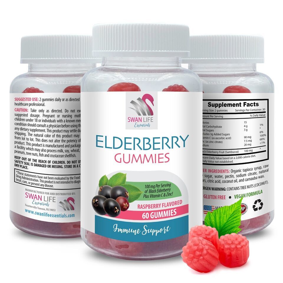 Simple supplement - ELDERBERRY GUMMIES - Daily pick-me-up 1 Bottles 60 ...