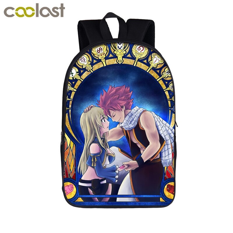 anime Fairy Tail backpack Natsu Dragneel / Erza Scarlet school bags for ...
