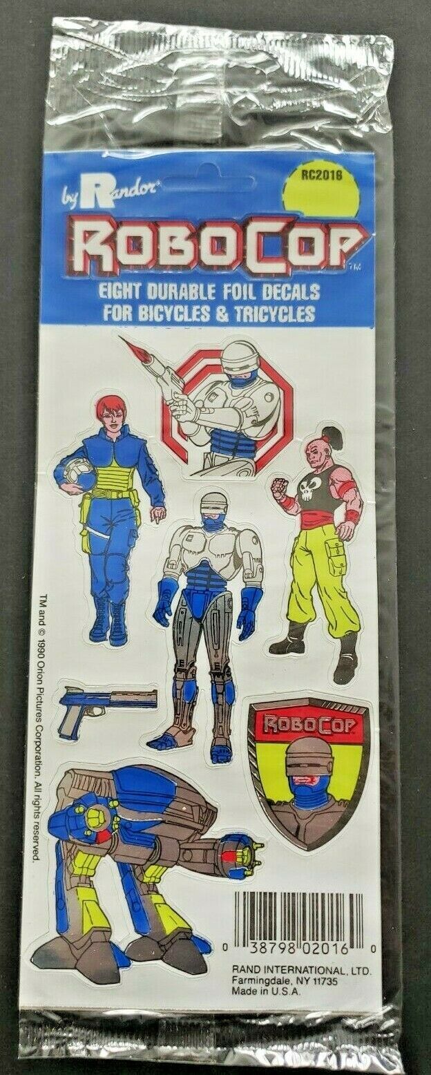 Vintage 1990 Rand RoboCop Stickers Sealed Package of 8 Foil Decals NOS ...