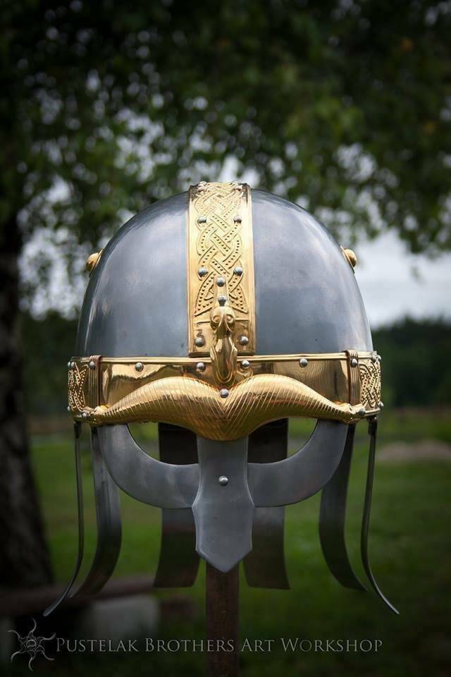 14ga Brass & Steel Medieval Vendel Helmet and 50 similar items