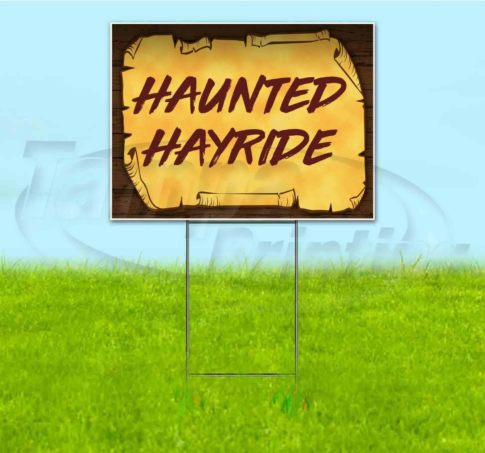HAUNTED HAYRIDE 18x24 Yard Sign WITH STAKE Corrugated Bandit USA ...
