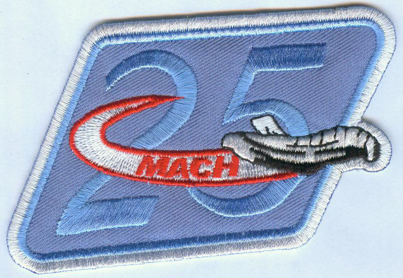 NASA Astronaut Mach 25 Speed Shuttle Flight Space Badge Embroidered ...
