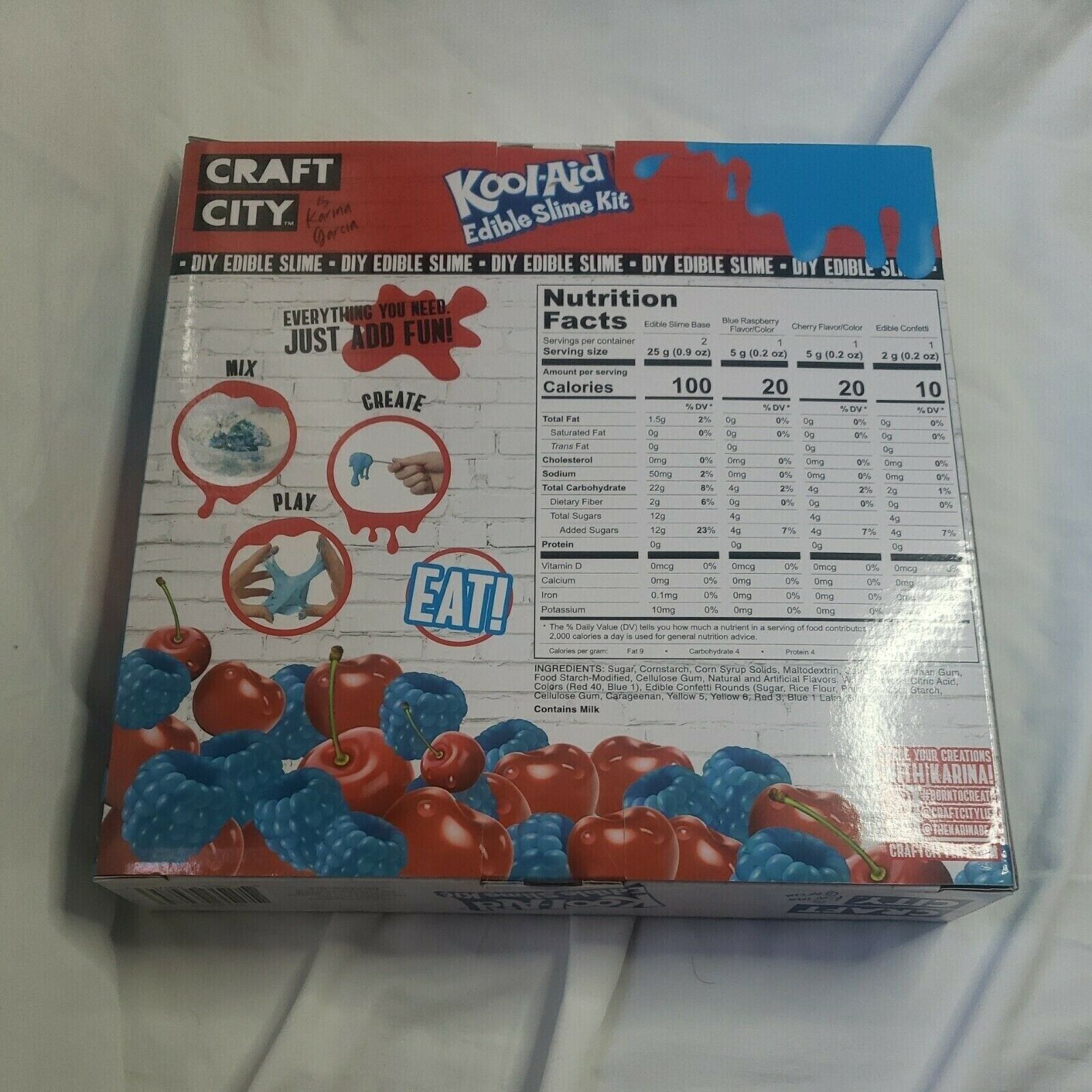 Craft City By Katrina Kool Aid Edible Slime Kit Blue Raspberry Cherry ...